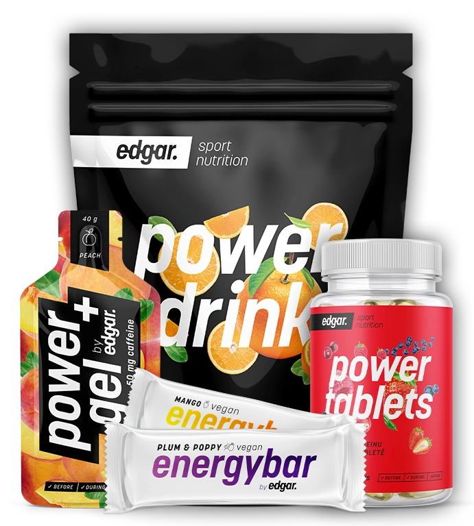 Energia s Edgarom: Gély, drinky, tyčinky a tablety pre každý výkon.